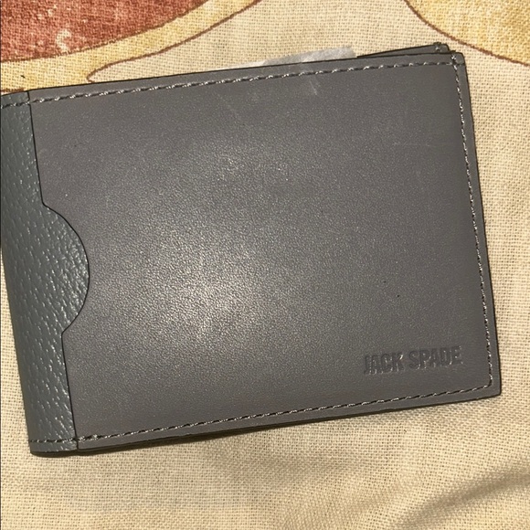 Jack Spade | Bags | Brand New Authentic Jack Spade Leather Wallet Gray ...